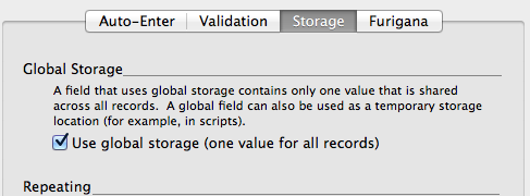 When can I use a FileMaker global field as a key field?