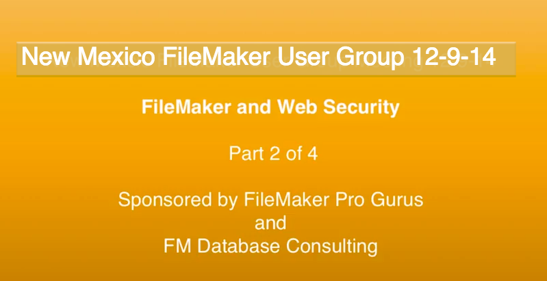 Web Security And Filemaker Pro Part 2 Youtube