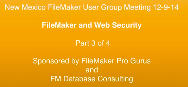 Web Security And Filemaker Pro Part 3 Youtube