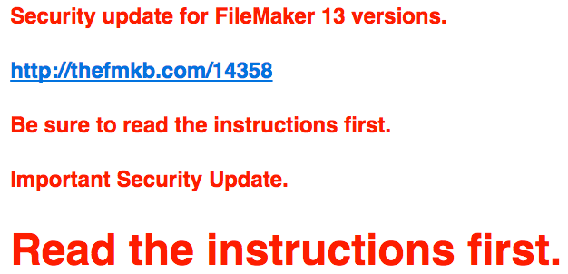 FileMaker 13v9 Security Update - FileMakerProGurus