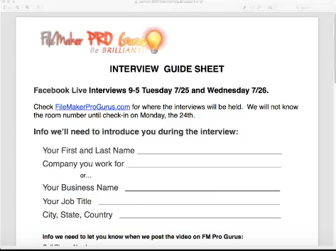 FaceBook Live Interviews at DevCon 2017 on FileMaker Pro Gurus - FileMakerProGurus